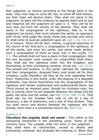 Psalms 1:5 - Collection of Biblical Commentaries | PDF