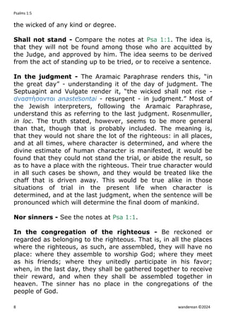 Psalms 1:5 - Collection of Biblical Commentaries | PDF
