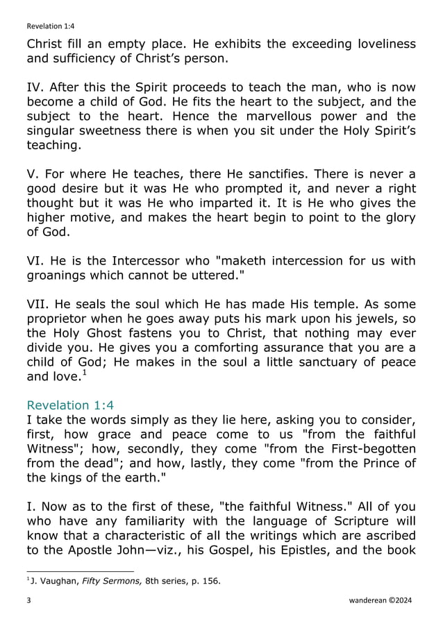 Revelation 1:4 - Collection of Biblical Commentaries | PDF