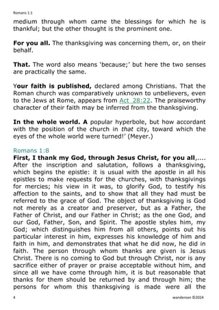 Romans 1:8 - Collection of Biblical Commentaries | PDF