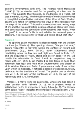 Psalms Chapter 1 - Collection of Biblical Commentaries | PDF