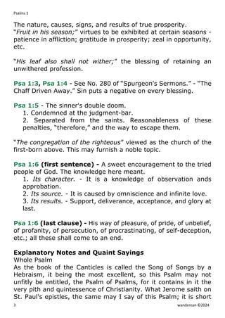 Psalms Chapter 1 - Collection of Biblical Commentaries | PDF