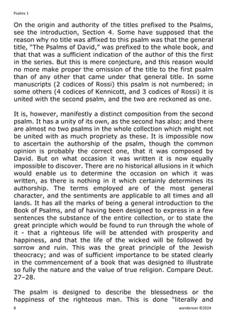 Psalms Chapter 1 - Collection of Biblical Commentaries | PDF