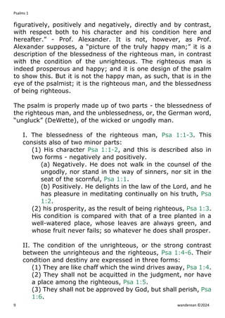 Psalms Chapter 1 - Collection of Biblical Commentaries | PDF