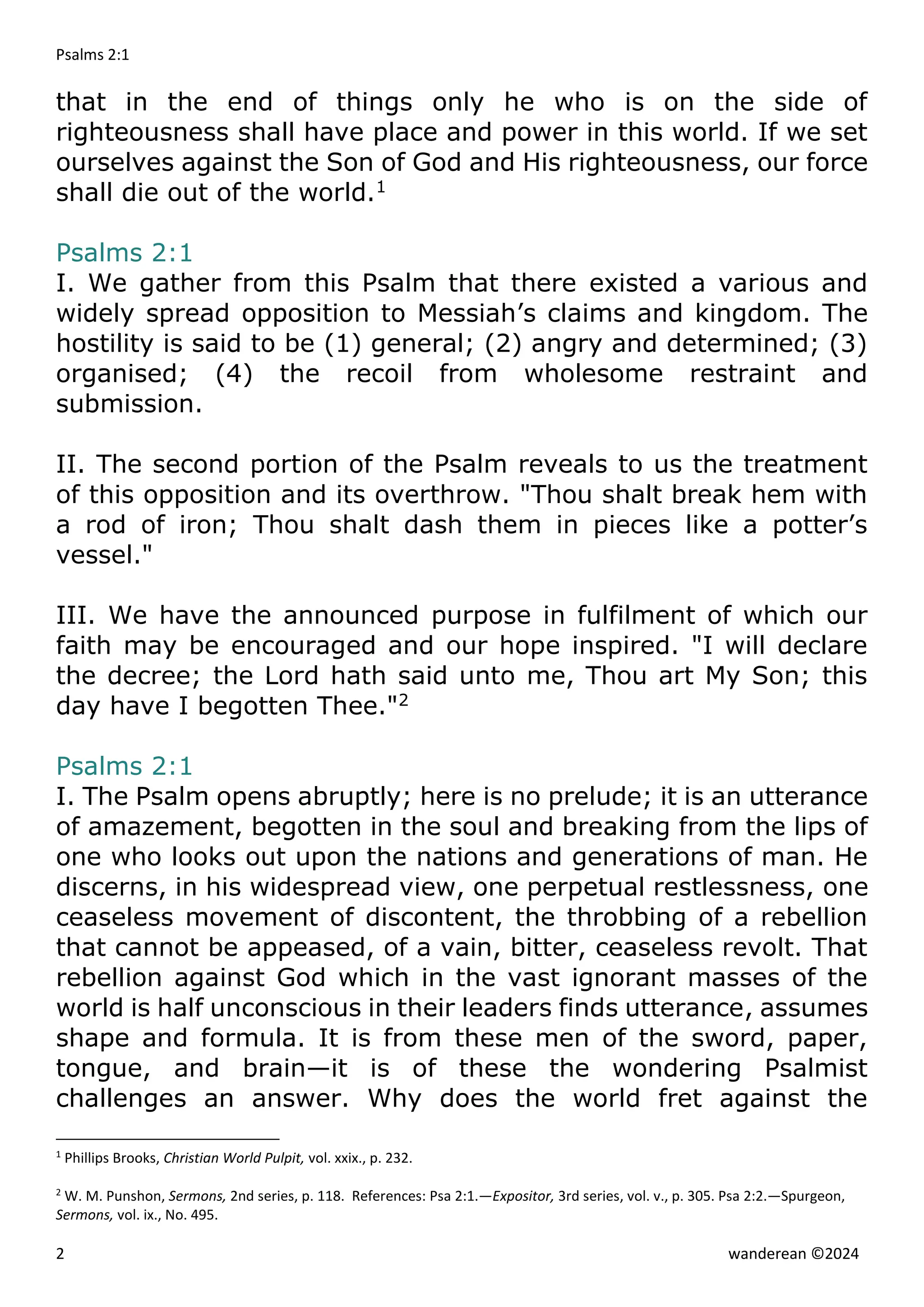 Psalms 2:1 - Collection of Biblical Commentaries | PDF