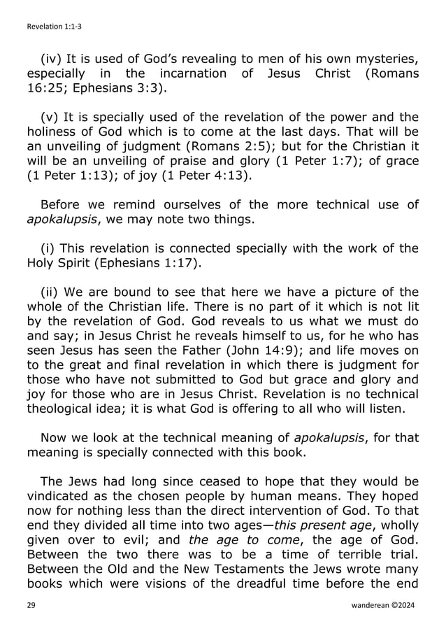 Revelation 1:1-3 - Collection of Biblical Commentaries | PDF