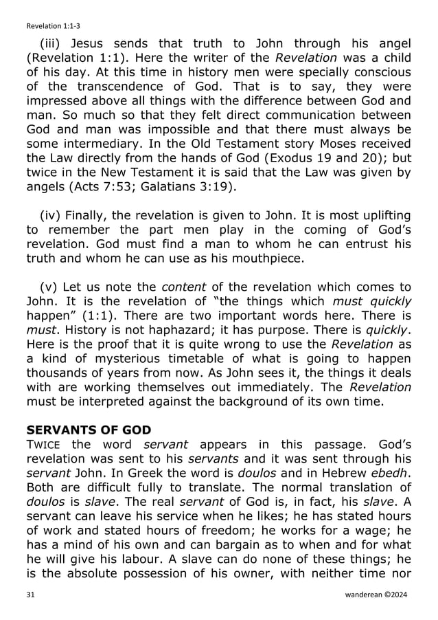 Revelation 1:1-3 - Collection of Biblical Commentaries | PDF