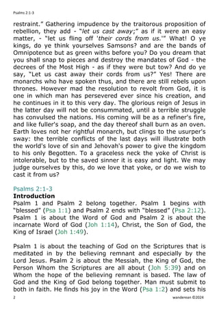 Psalms 2:1-3 - Collection of Biblical Commentaries | PDF