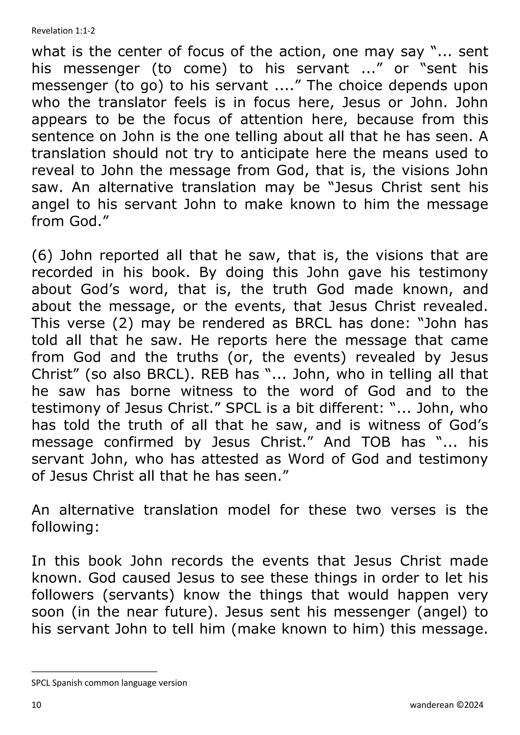 Revelation 1:1-2 - Collection of Biblical Commentaries | PDF