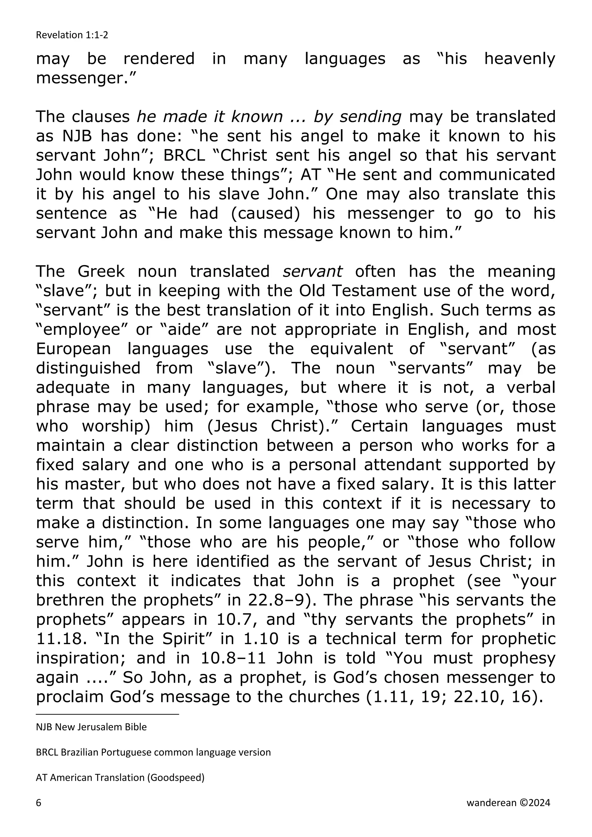 Revelation 1:1-2 - Collection of Biblical Commentaries | PDF