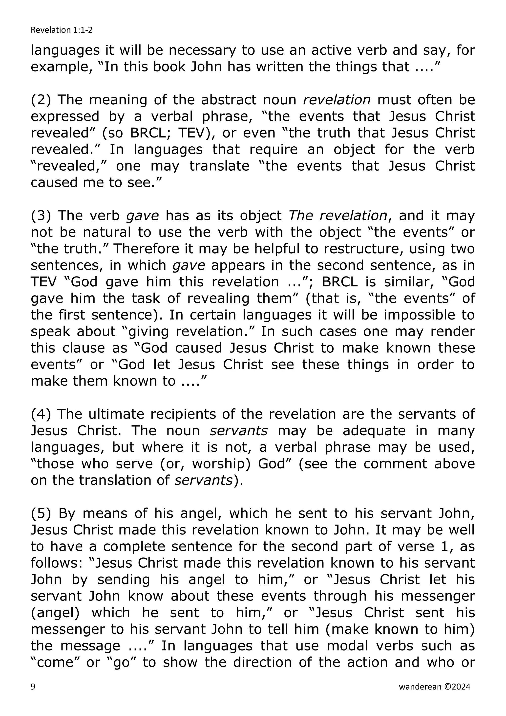 Revelation 1:1-2 - Collection of Biblical Commentaries | PDF