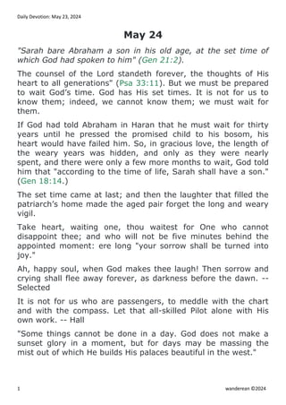May 24 | Collection of Daily Devotionals | PDF