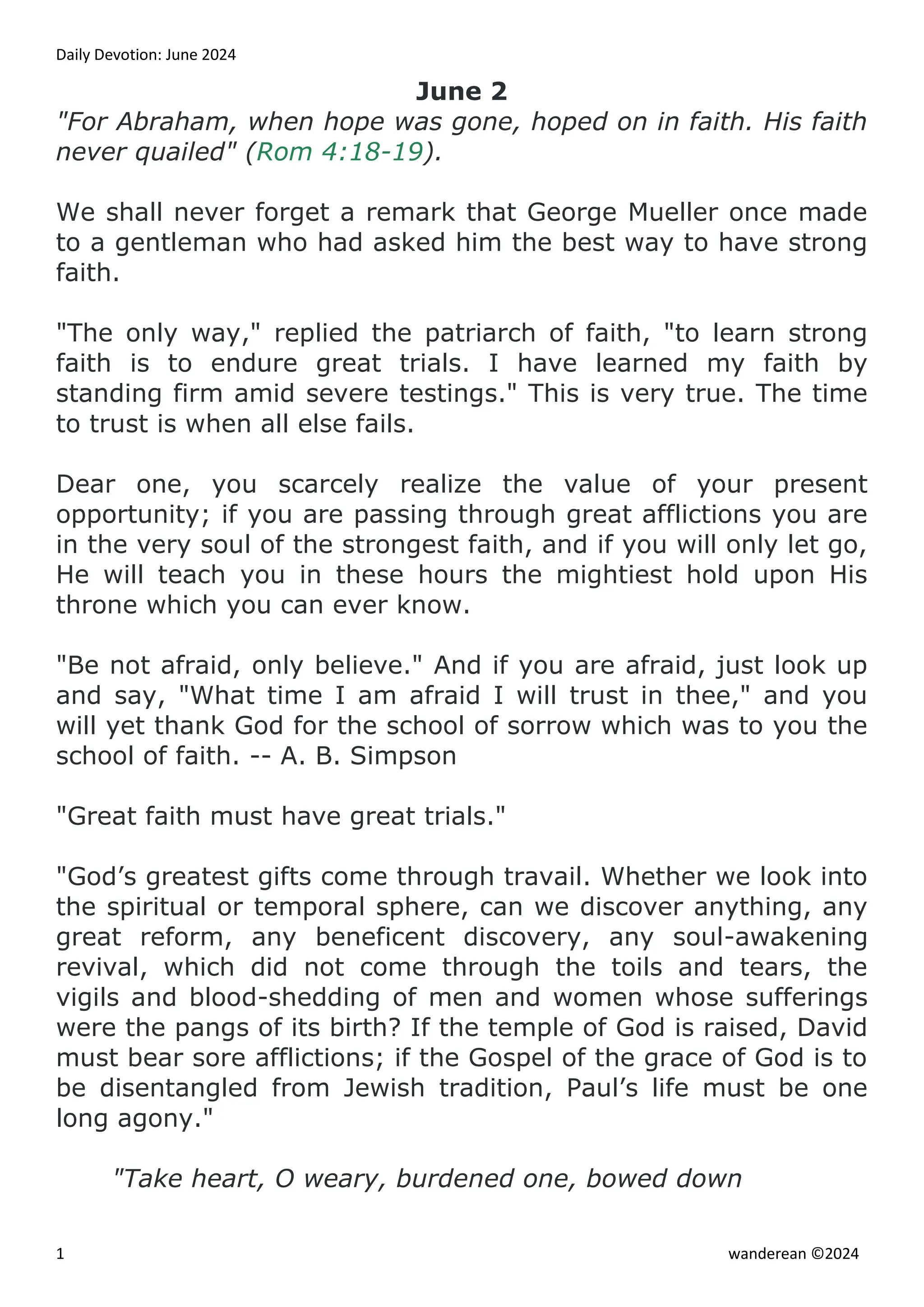 June 02 || Collection of Daily Devotionals | PDF | Free Download