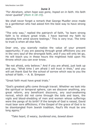 June 02 || Collection of Daily Devotionals | PDF