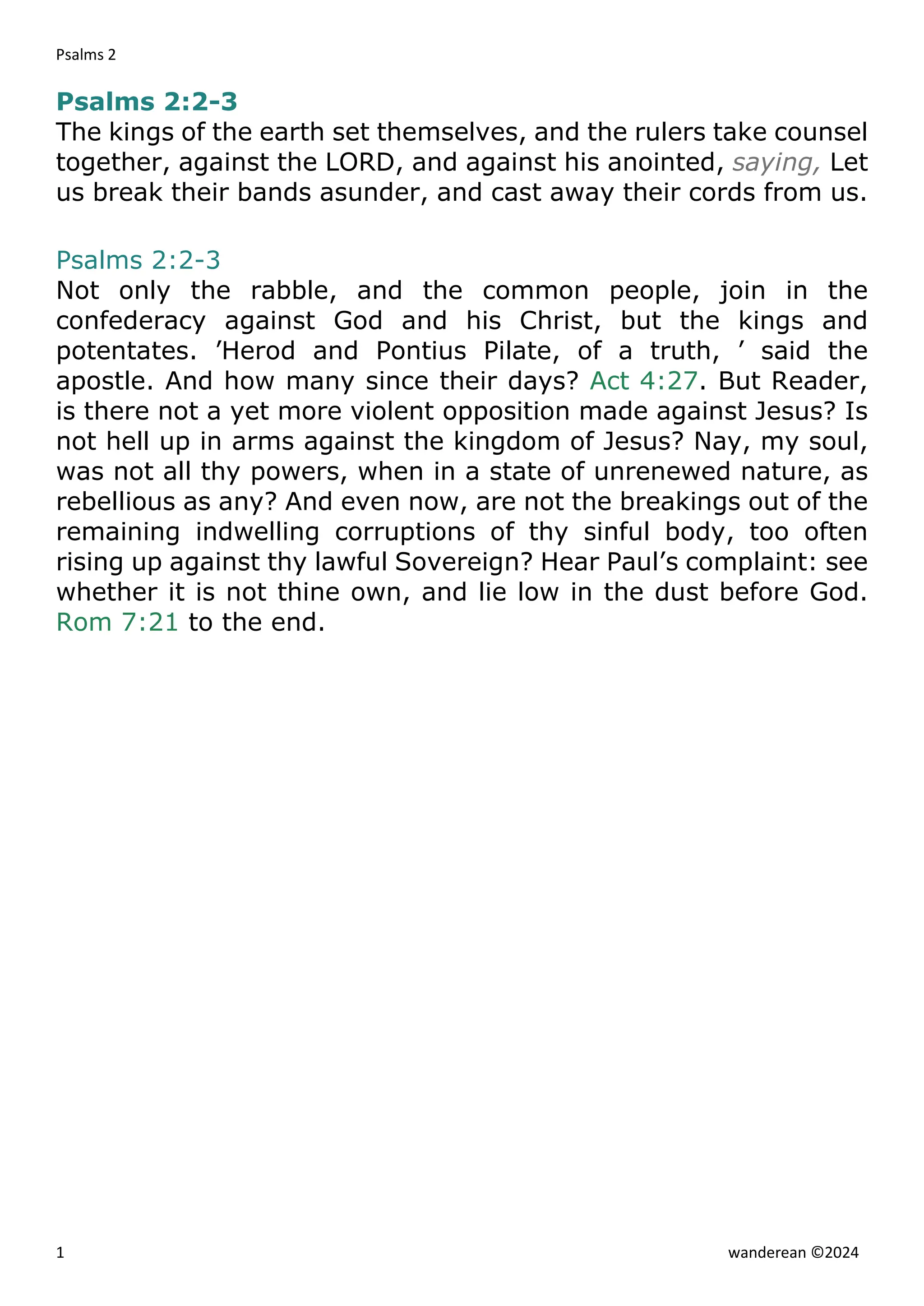 Psalms 2:2-3 || Collection of Biblical Commentaries | PDF