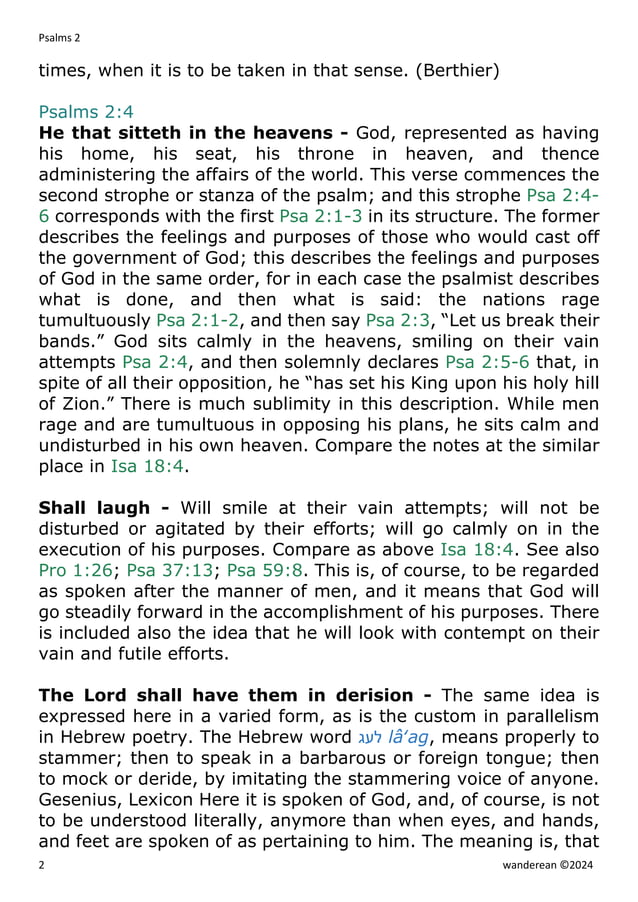 Psalms 2:4 || Collection of Biblical Commentaries | PDF | Christianity ...