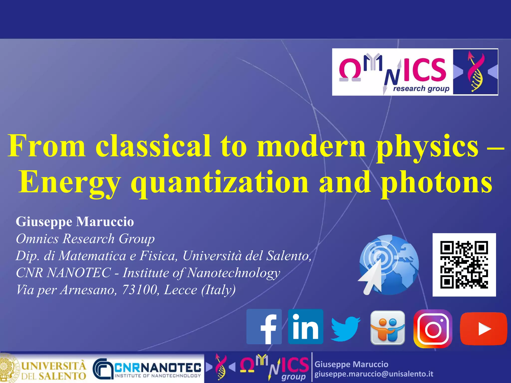 00a_Modern Physics - Structure of Matter - Crisis, energy quantization & photons | PPT
