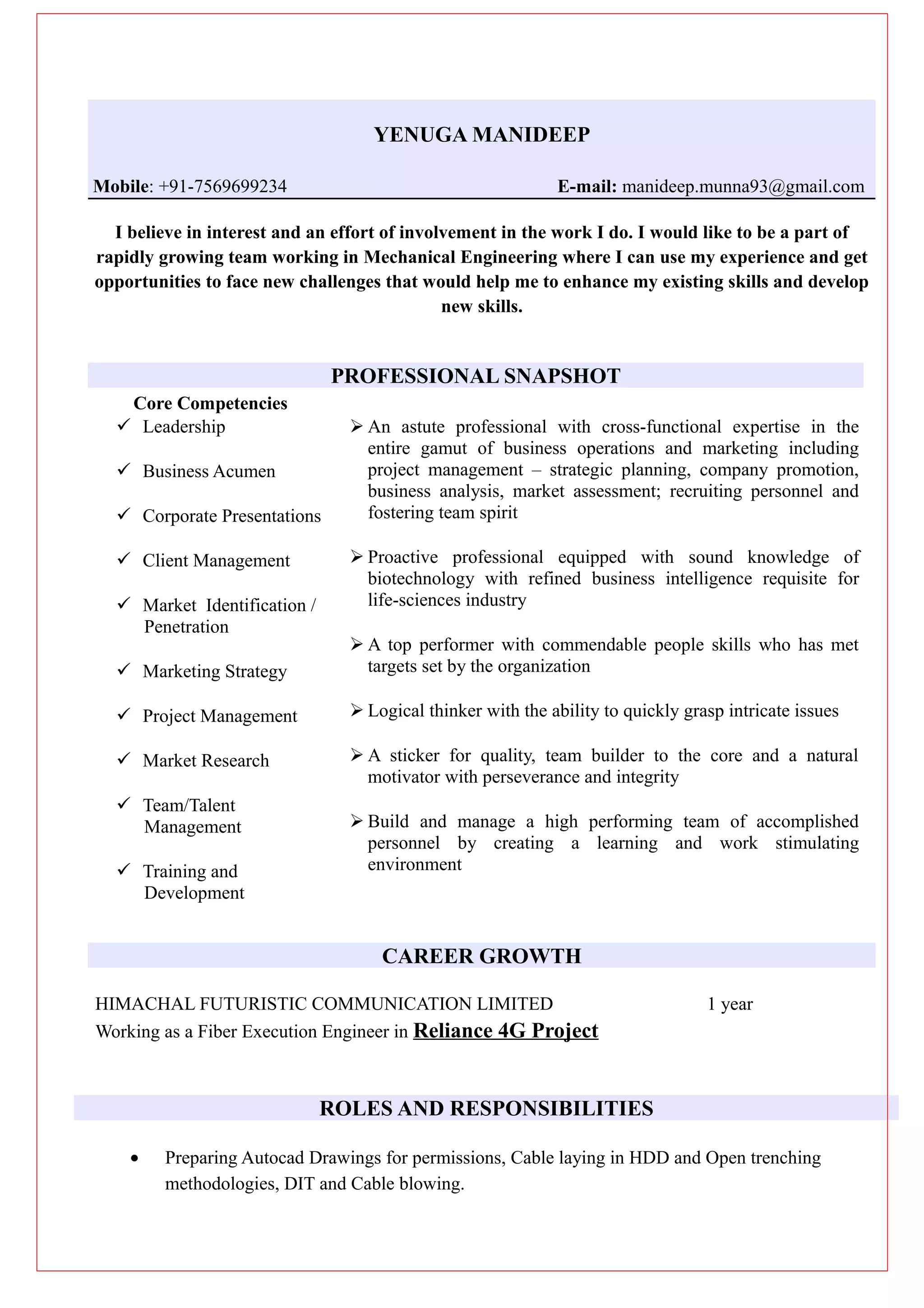 Manideep yenuga resume | DOC