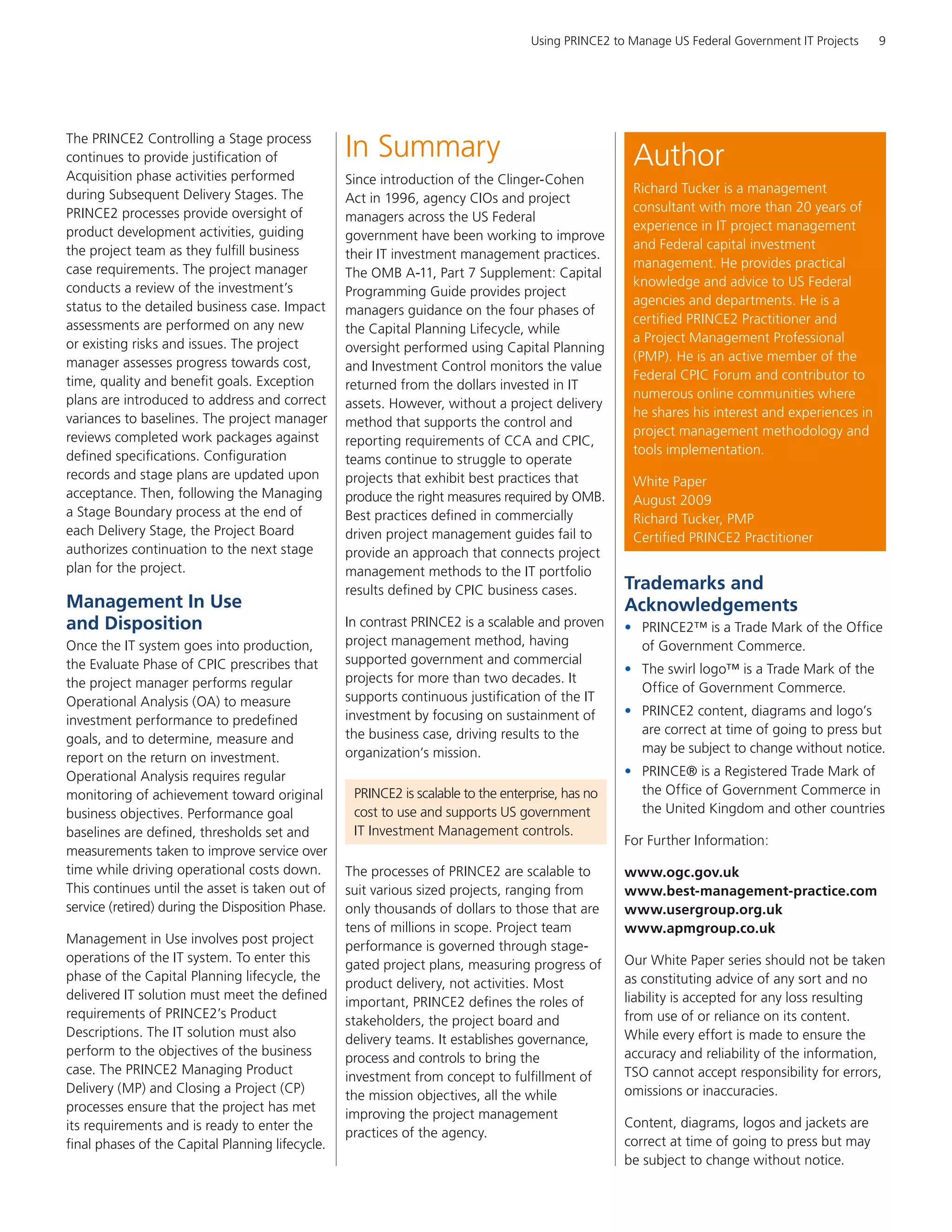 PRINCE2_for_Fed_Gov_Projects | PDF