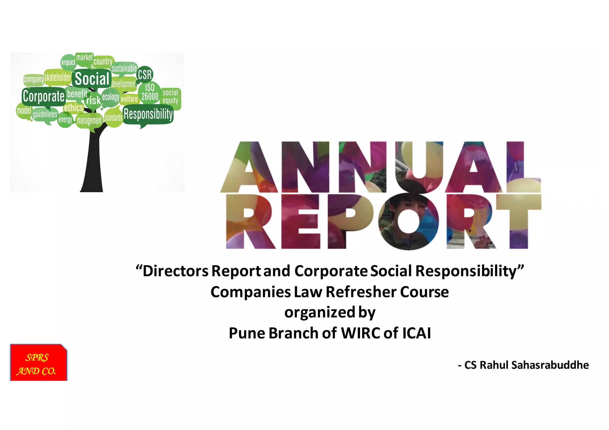 Board of Directors' Report and CSR- Co Act 2013 | PDF