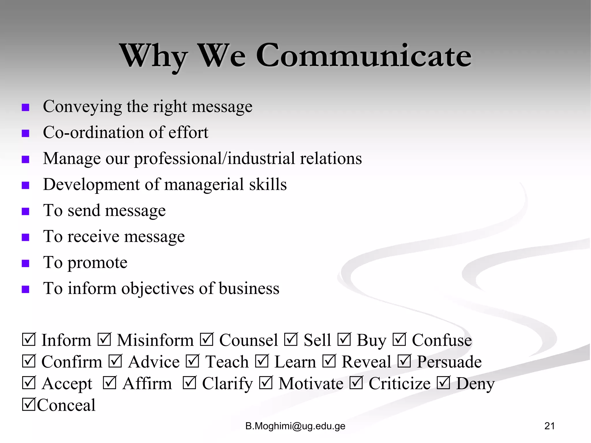 Business Communication - Professor Bahman Moghimi - General Definitions ...