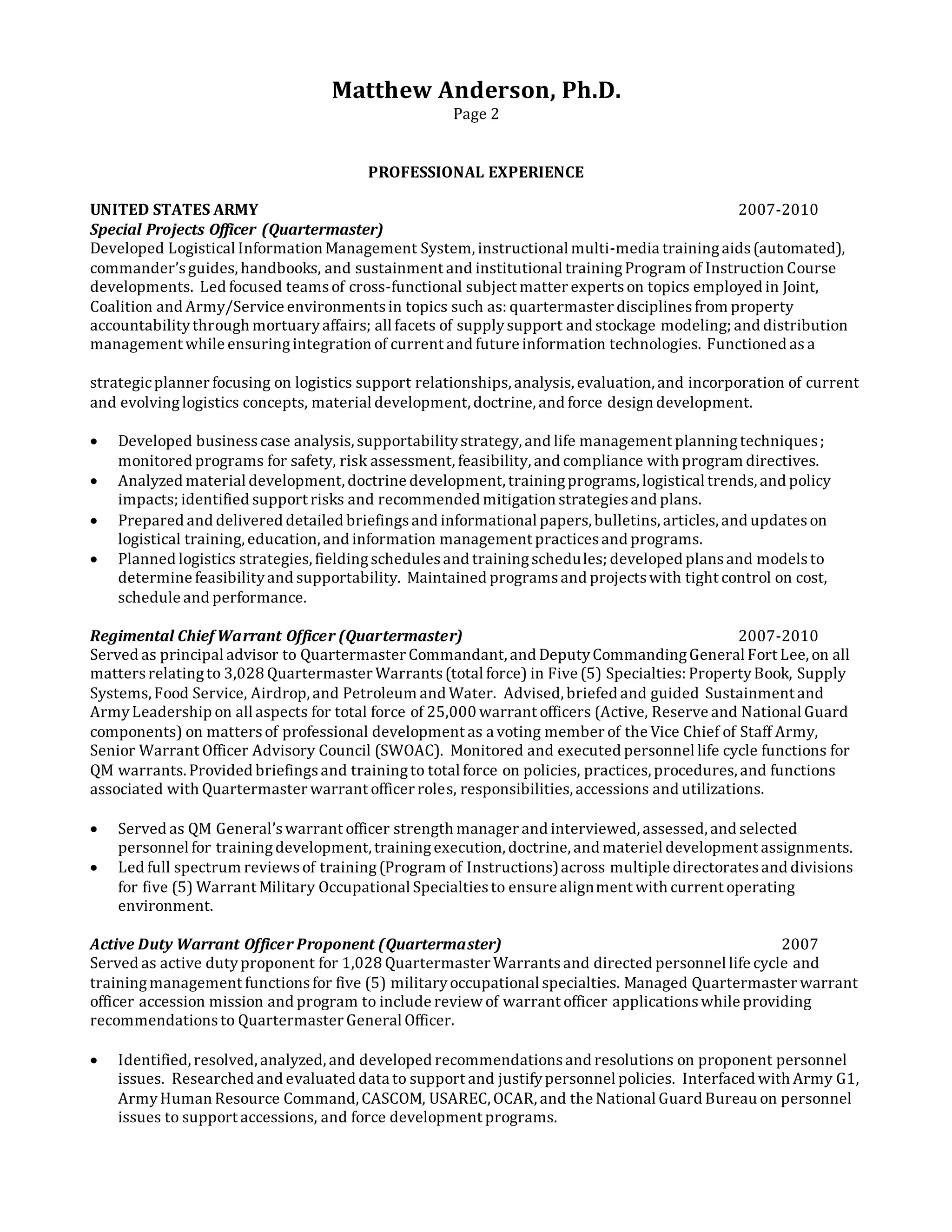 Dr. Matthew Anderson CV 9 Dec 2014 | DOCX
