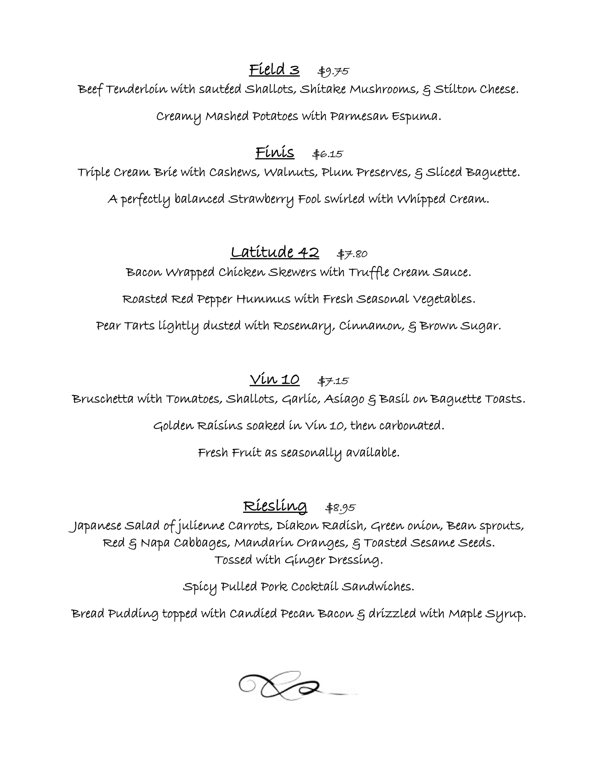 Botham Vineyards Wine Tasting Menu | PDF