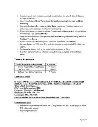 Sankar Gopal_Business Intelligence_Reporting_Analyst | DOCX | Databases ...