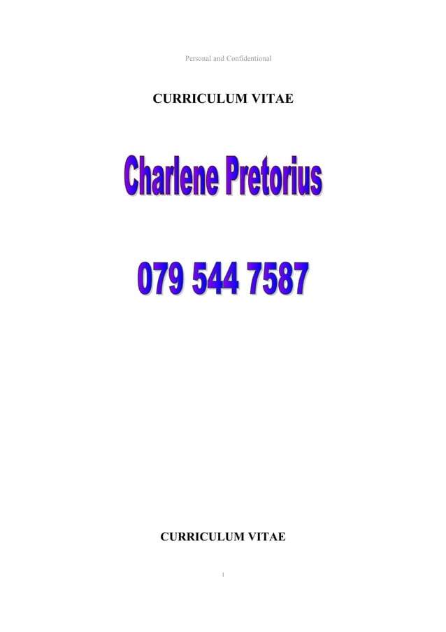C A Pretorius (venter) CV | PDF