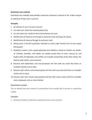 ASSIGNMENT: WRITE DOWN THE CLASSICAL METHODS WHICH GIVE US QUALITATIVE ...