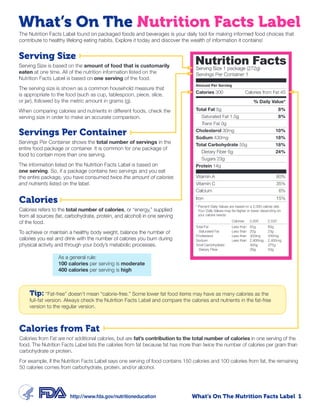 Understanding FDA Food Labels | PDF