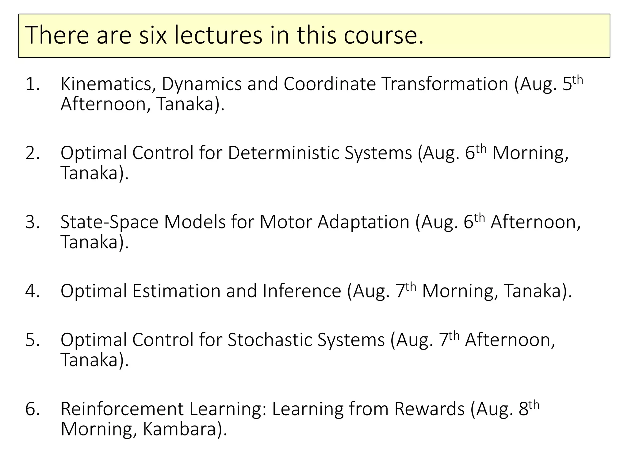Computational Motor Control Introduction Jaist Summer Course Ppt