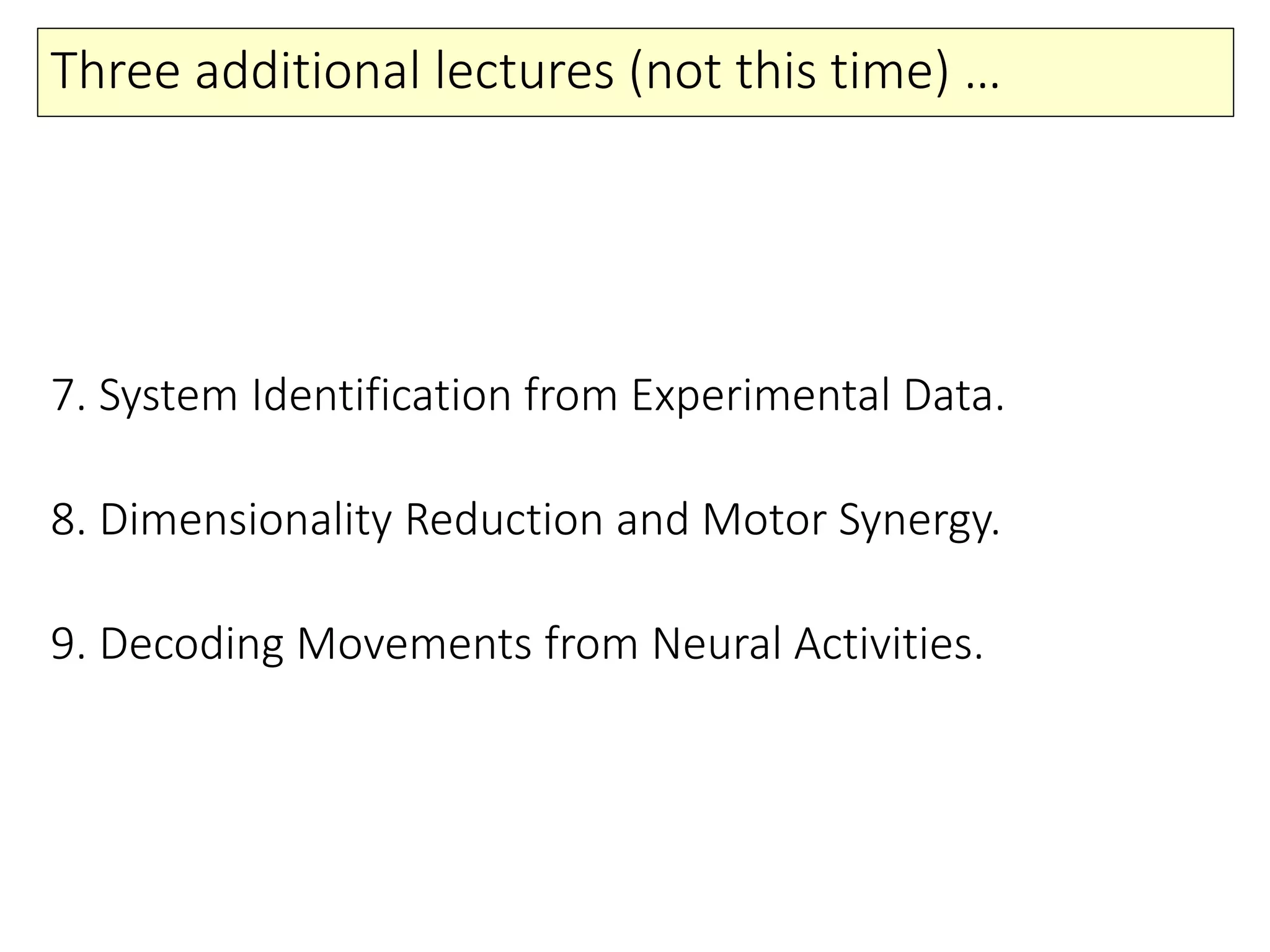 Computational Motor Control Introduction Jaist Summer Course Ppt