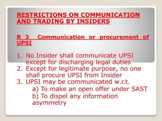 SEBI (PROHIBITION OF INSIDER TRADING) REGULATIONS, 2015 | PPTX