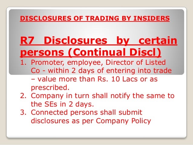 SEBI (PROHIBITION OF INSIDER TRADING) REGULATIONS, 2015 SEBI (PROHIBITION OF INSIDER TRADING) REGULATIONS, 2015