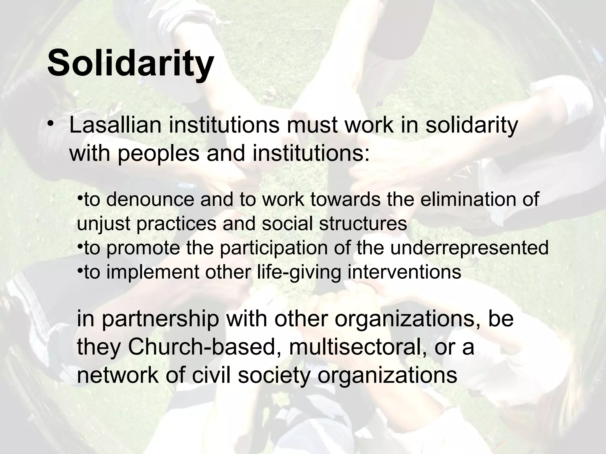 Principles of Lasallian Social Development | PPT