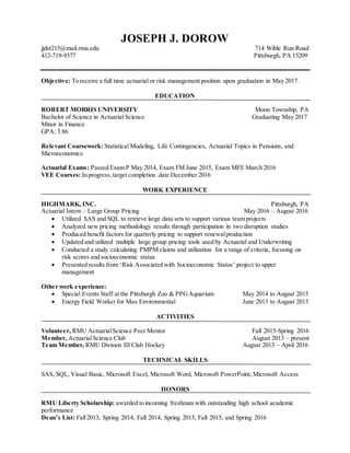 Joseph Dorow Résumé | PDF