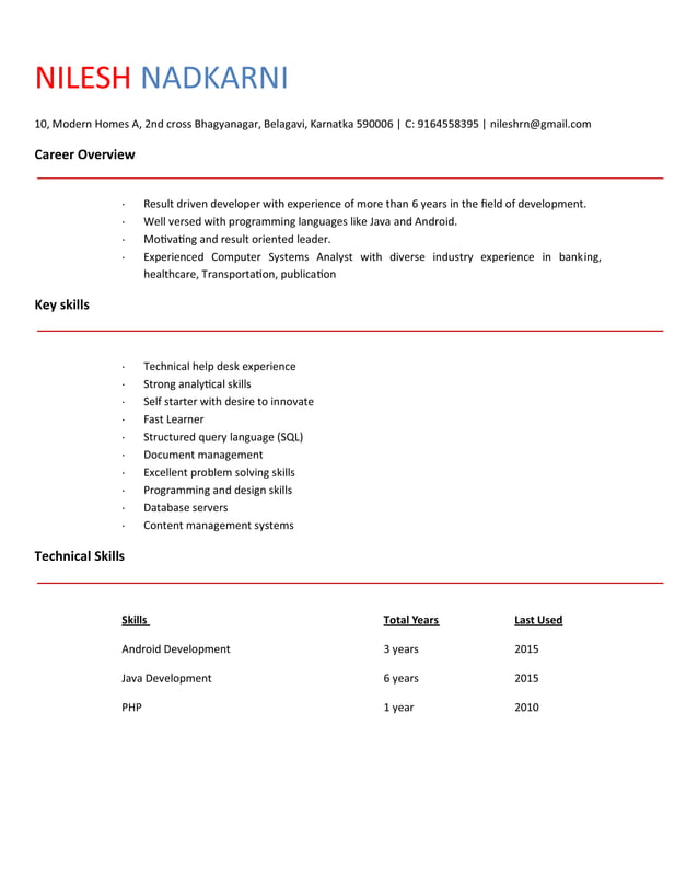 NILESH NADKARNI-resume | PDF
