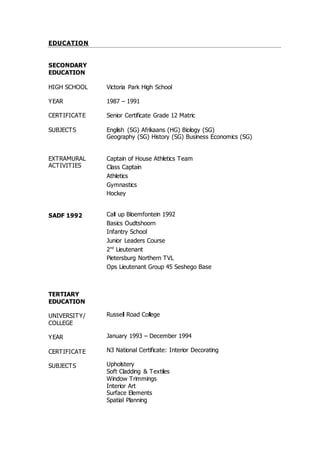 Mark Smith CV September 2015 | DOCX