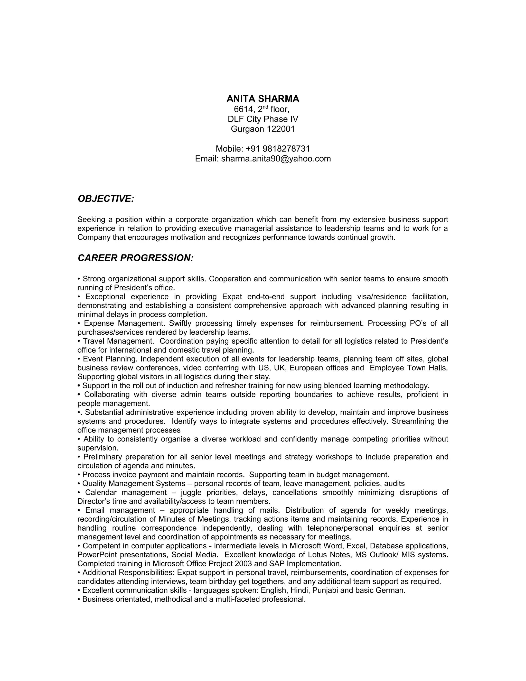 Anita Sharma_CV April 2016 | DOC