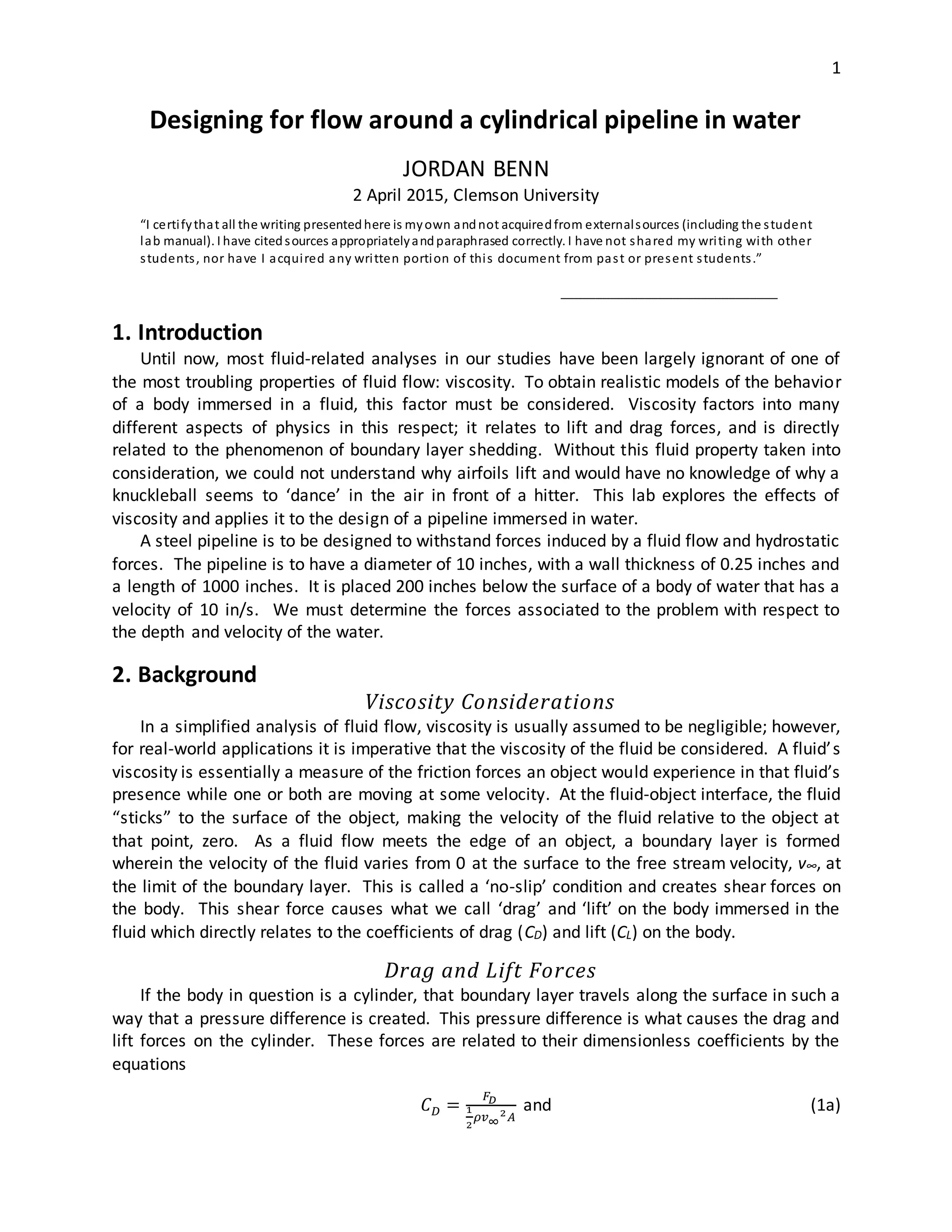 ME3330_FluidFlow_Lab_Report | DOCX