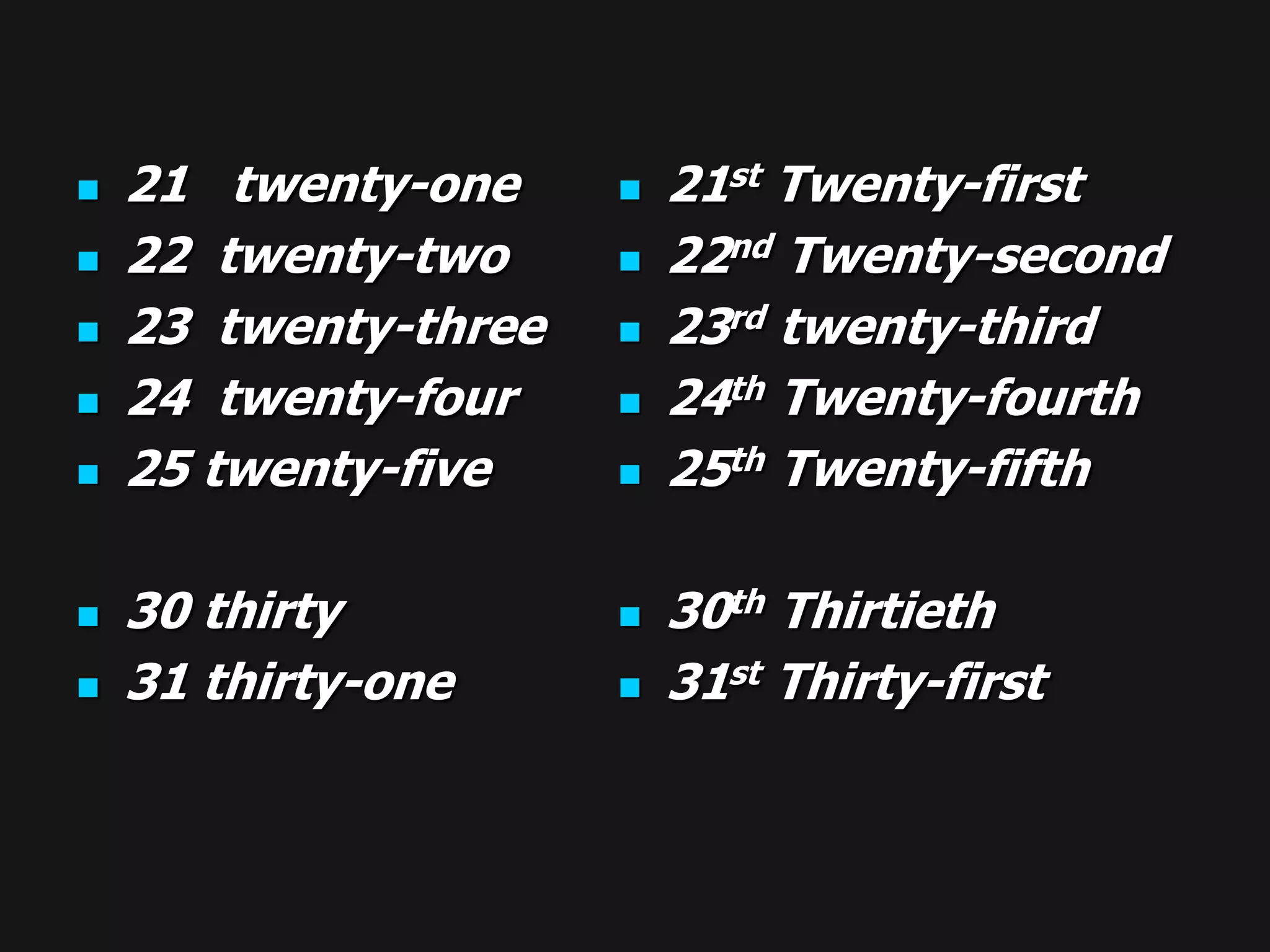 dates and ordinal numbers | PDF