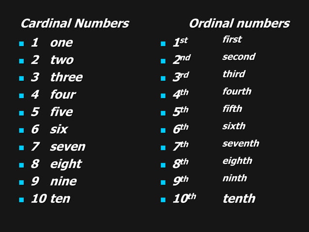 dates and ordinal numbers | PDF | National & Civic Holidays | Holidays