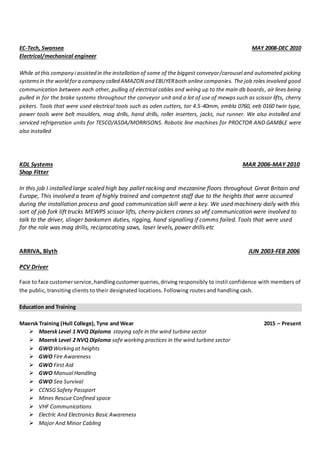 Gareth Armitage CV revamped | DOCX | Remote Working | Careers