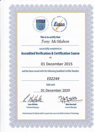 Verification and certification 2015 | PDF