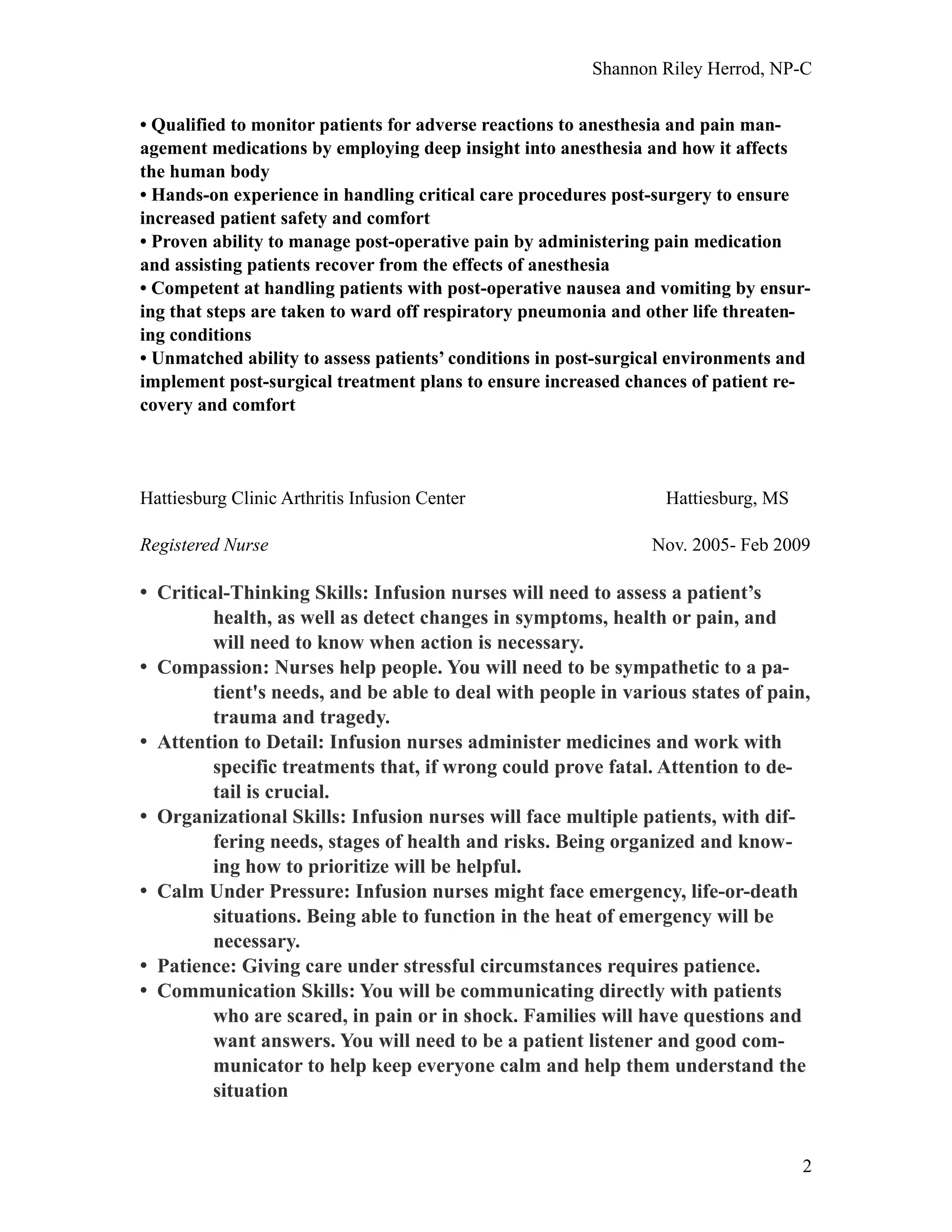 Shannon's resume fnp-pdf2 | PDF