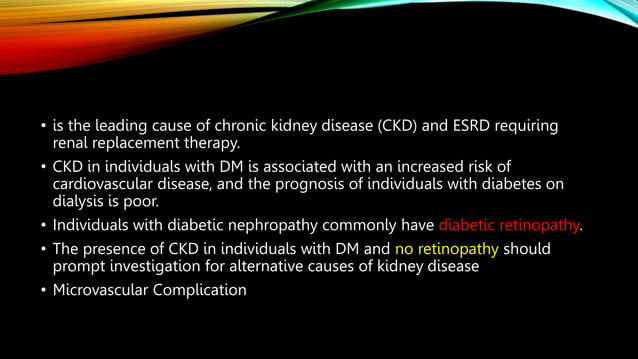 Diabetic nephropathy diagnosis treatment | PPTX