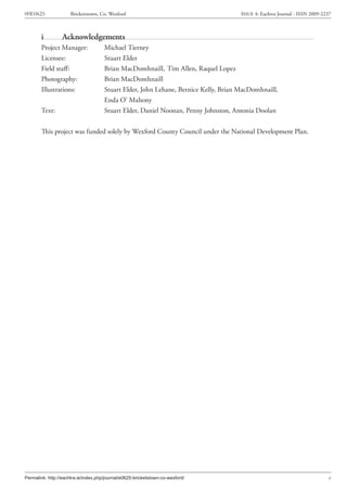 Archaeological Excavation Report E0625 - Bricketstown, Co. Wexford ...