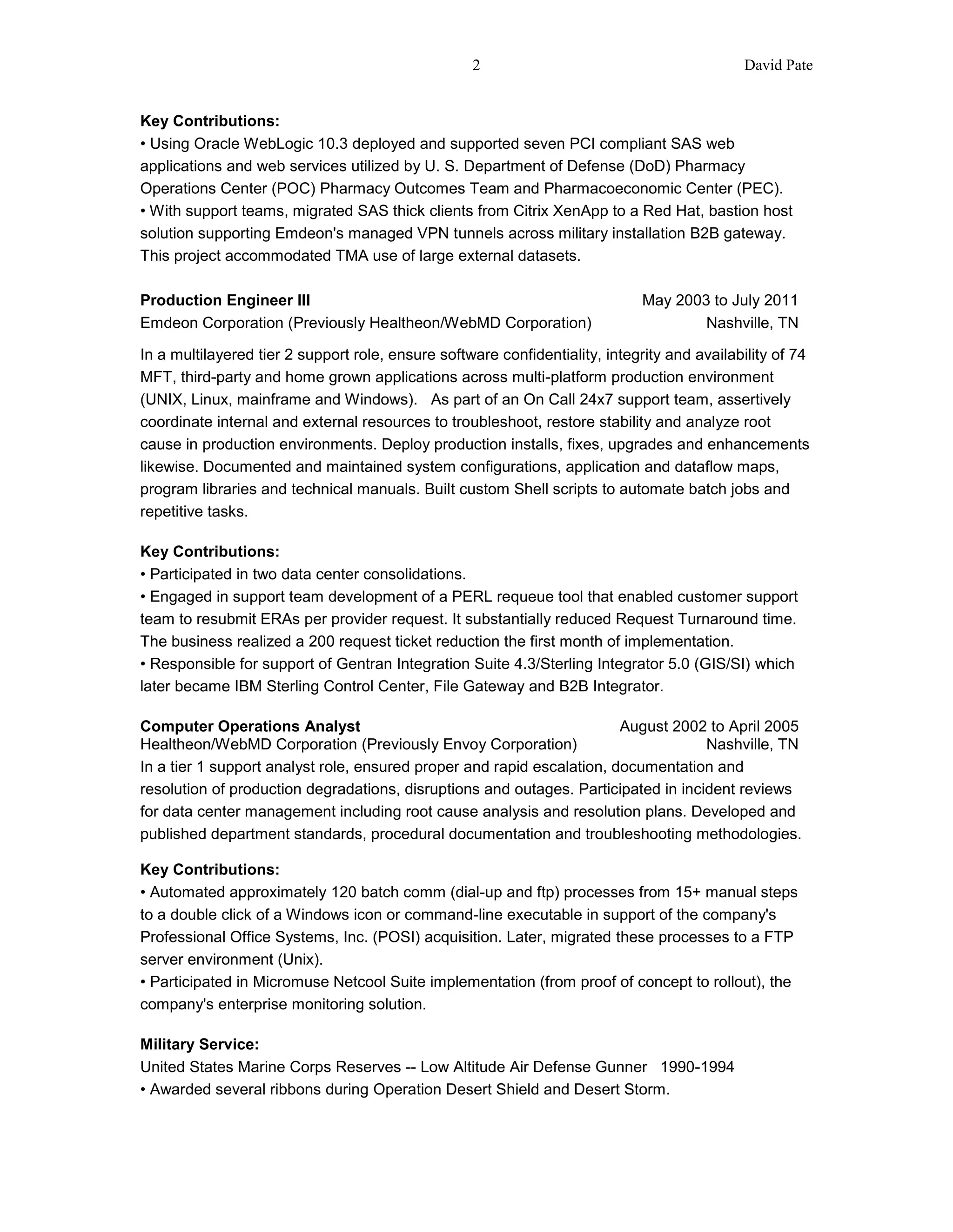 David Pate Resume_MFT | PDF