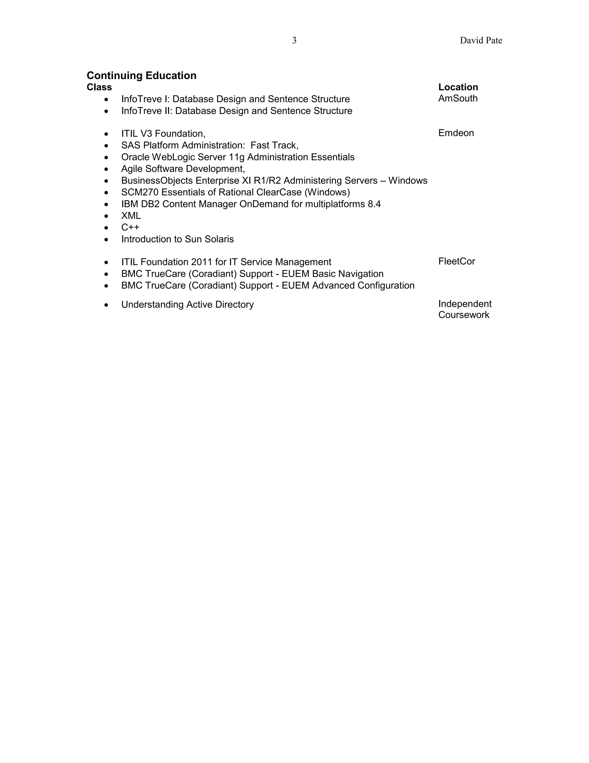 David Pate Resume_MFT | PDF